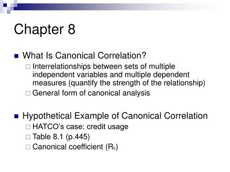 ppt multivariate data analysis chapter 8 canonical correlation analysis powerpoint