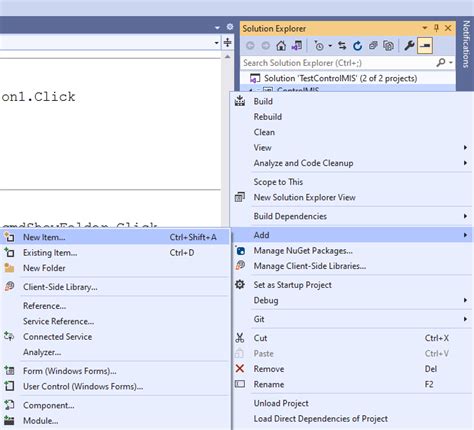 Visual Studio Add New Form To Desktop App VB NET VS 2019 Stack Overflow