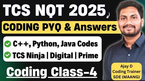 Tcs Nqt 2025 Coding Questions With Answers Tcs Coding Questions 2025