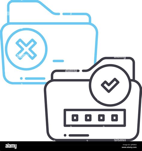 Folder Password Line Icon Outline Symbol Vector Illustration Concept