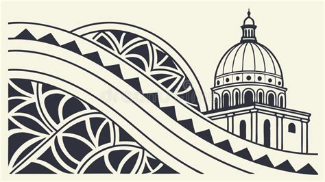 Us Capitol Building With Abstract Tribal Patterns Vector Design Generative Ai Stock Vector