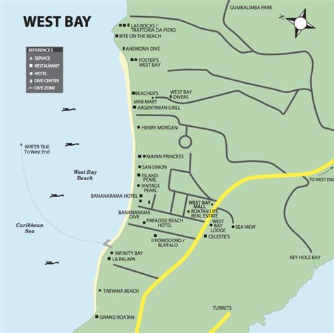 West Bay Roatan Map