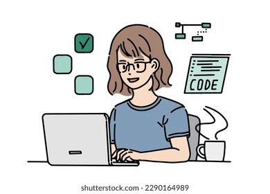 Illustration Developer Coding Web Development On Stock Vector Royalty Free