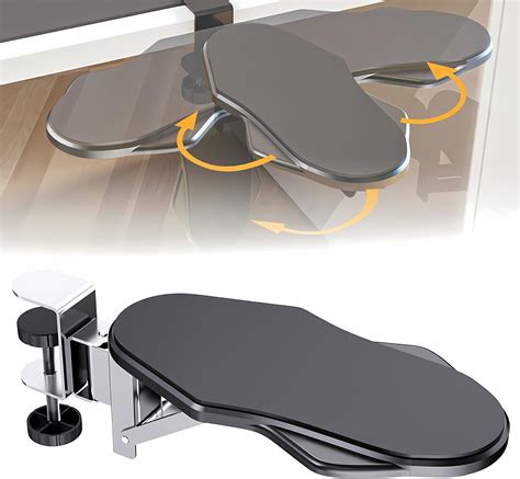Fuzadel Ergonomic Clamp On Keyboard Tray Desk Extender Foldable Elbow Rest Pad For