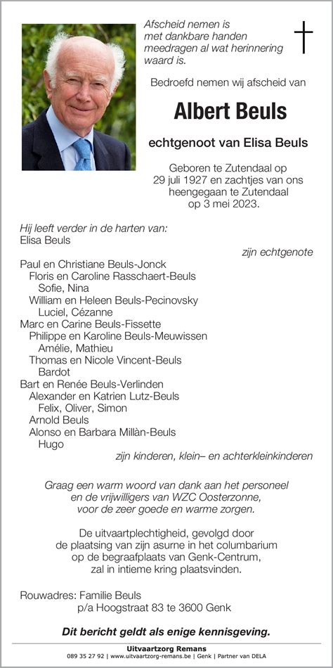 Albert Beuls † 05052023 Inmemoriam