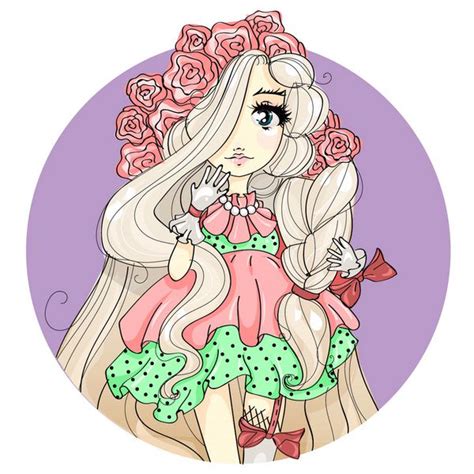 شخصیت کارتونی دختر مد ناز با پرندگان هنر تصویر برداری بردار دستی 1500562