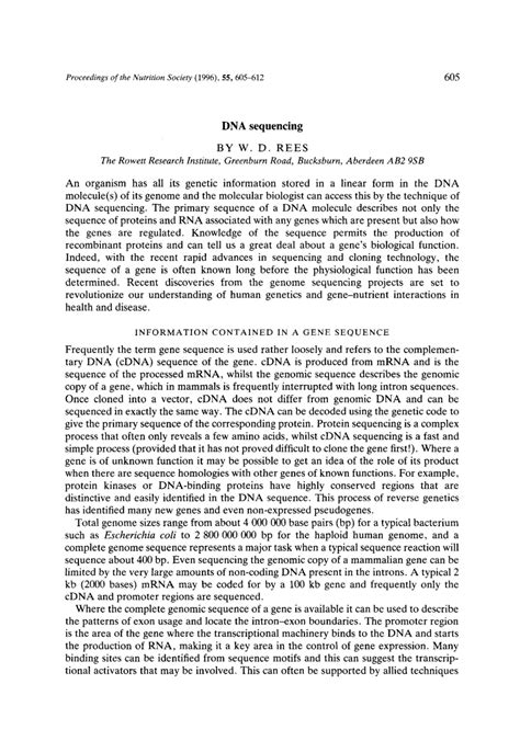 PDF DNA Sequencing