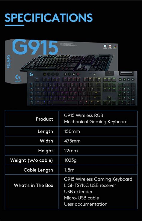 Logitech G Lightspeed Mechanical Keyboard Tactile Computers Tech Parts Accessories