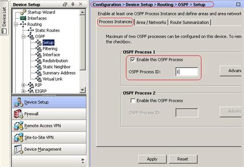 configuring ospf advanced features vsawidget