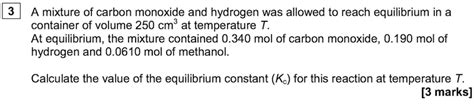 Kc Expression As Past Paper Question Analysis