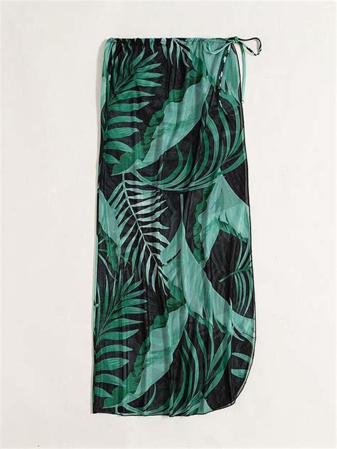 Shein Swim Vcay ملابس بحر طباعة نبات شي إن