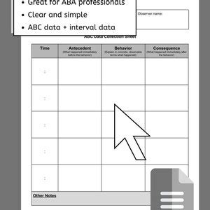 Editable Behavior Data Tracking Sheet ABC Data Form And Interval