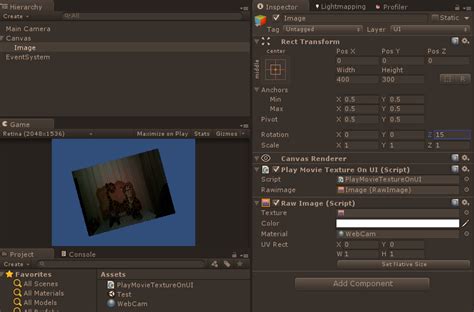 Getting A Web Cam To Play On UI Texture Image Questions Answers Unity Discussions