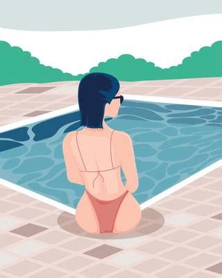 Woman Pool Vector Art Icons And Graphics For Free Download