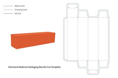 Premium Vector Ointment Medicine Box Die Cut Template
