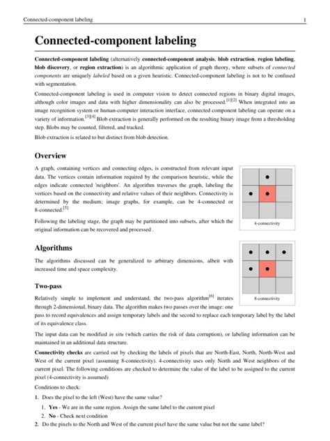 Connected Component Labeling Pdf Computer Vision Areas Of