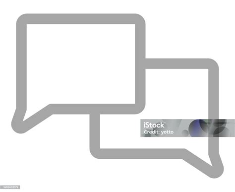 Two Square Speech Bubbles Overlapping Icon Stock Illustration