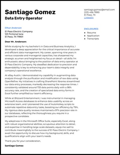 7 Data Entry Cover Letter Examples Designed For 2025