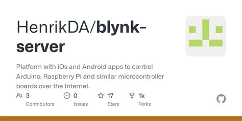 github henrikda blynk server platform with ios and android apps to