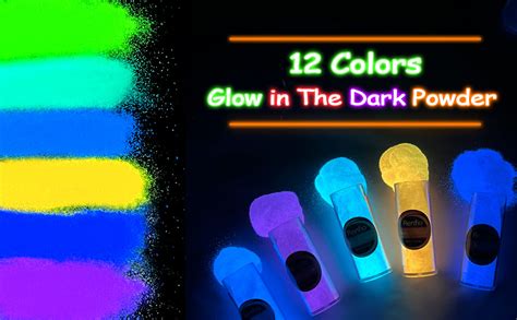 Renfio 12 Colors Glow In The Dark Powder Set For Craft9