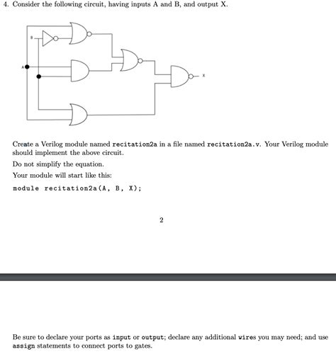 solved 1 consider the following circuit having inputs a