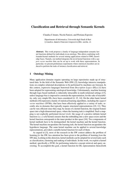 Pdf Classification And Retrieval Through Semantic Kernels