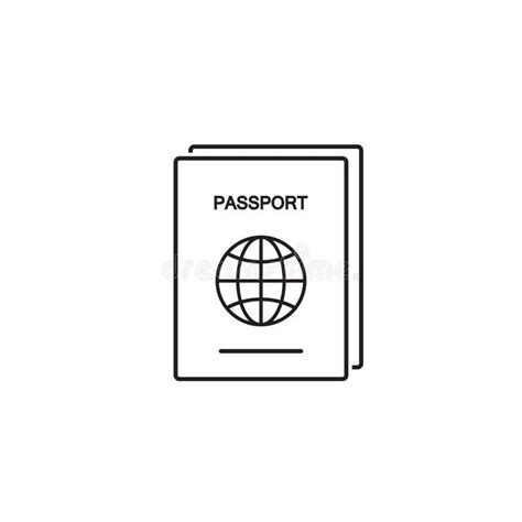 Passport Line Icon Identification Or Pass Document Illustration As A