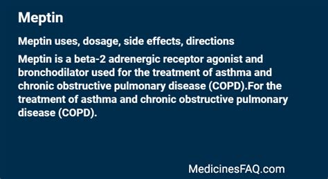 Meptin Uses Dosage Side Effects Food Interaction And Faq