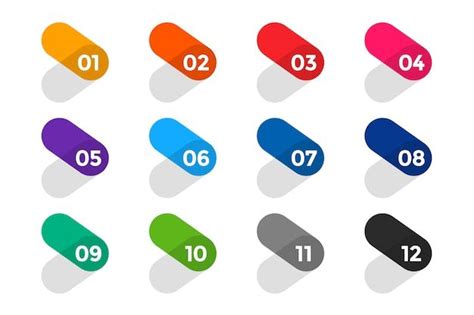 Colorful Numbered Bullet Points Vector