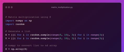 Matrix Multiplication In Python Dev Community