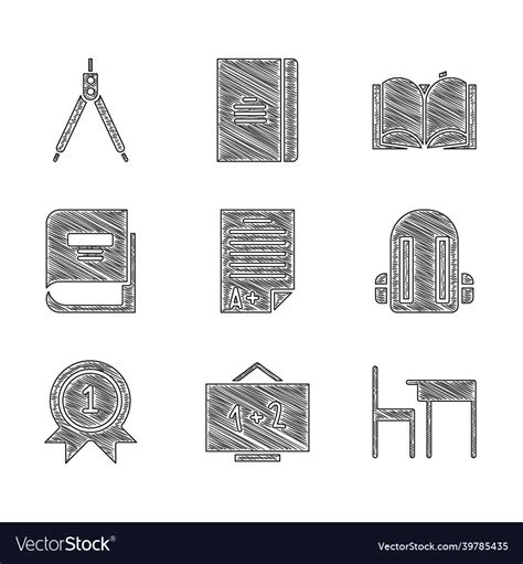 Set Exam Sheet With A Plus Grade Chalkboard Vector Image