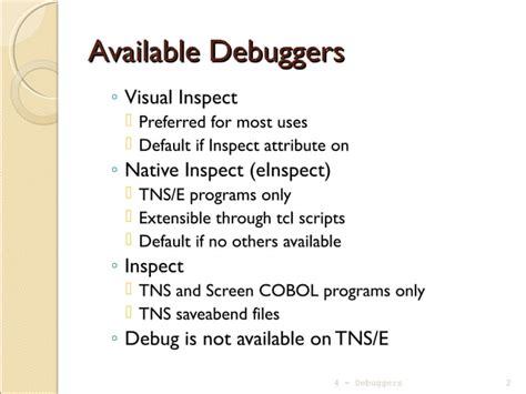 Mod04 Debuggers Ppt Operating Systems Computer Software And Applications