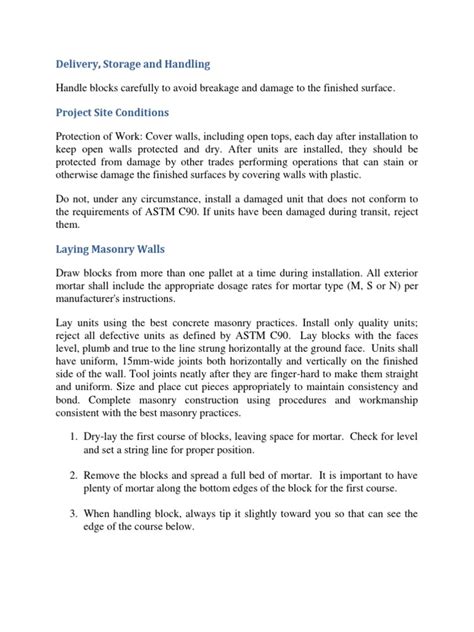 Cmu Installation Pdf Masonry Building Engineering