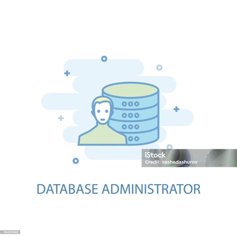 데이터베이스 관리자 라인 최신 유행 아이콘입니다 간단한 선 컬러 일러스트 빅 데이터 집합의 데이터베이스 관리자 기호 플랫 디자인입니다 Ui Ux에 사용할 수 있습니다 만화에
