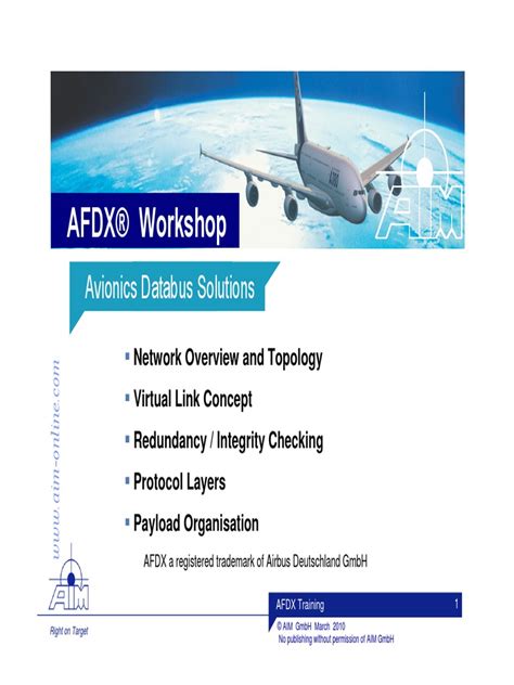 afdx workshop afdx® workshop avionics databus solutions pdf ip