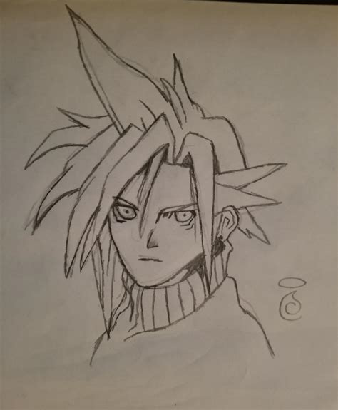 I Tried To Draw Cloud Still Practicing Facial Stuff R FinalFantasy