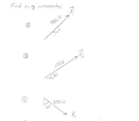 solved find x y components