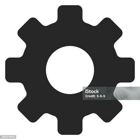 기어 블랙 아이콘입니다 프로세스 기호입니다 흰색으로 분리된 설정 표시 Performing Arts Event에 대한 스톡 벡터 아트 및 기타 이미지 Performing