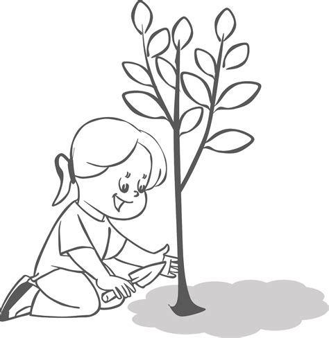 Planting Trees Drawing Free Download On ClipArtMag
