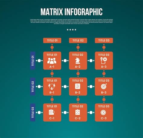 Premium Vector Matrix Structure Dimensions Template Infographic With