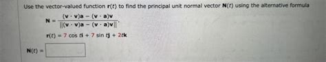 solved use the vector valued function r t to find the