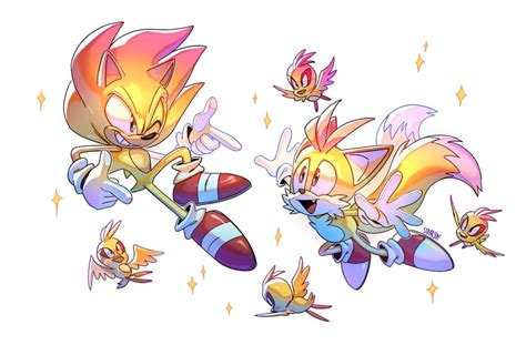 Sonic The Hedgehog Tails Super Sonic Flicky And Super Tails Sonic