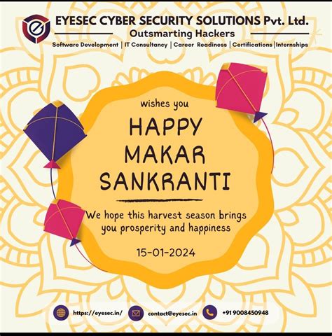 Eyesec Cyber Security Solutions Private Limited On Linkedin Happysankranti Festivalgreetings
