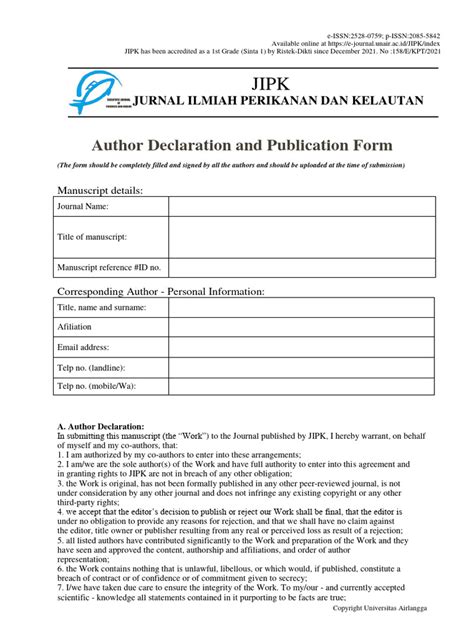 Authors Declaration Form Latest Pdf Copyright Monopoly