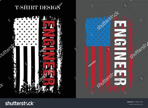 Engineer Usa Flag Tshirt Design Usa Stock Vector Royalty Free 1798561384