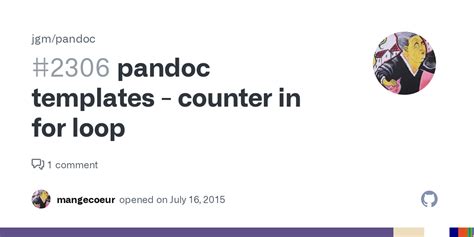 Pandoc Templates Counter In For Loop Issue Jgm Pandoc GitHub
