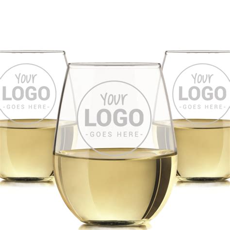 Custom Engraved Stemless Wine Glass With Your Logo Or Image Laser