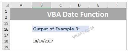 Vba Date Function In Excel Syntax Examples Vbaf
