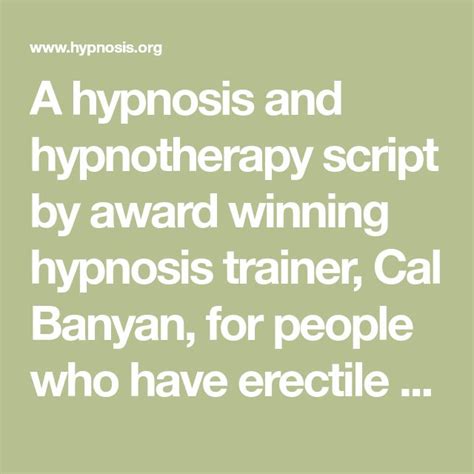 a hypnosis and hypnotherapy script by award winning hypnosis trainer