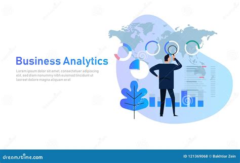 Business Analytics Analysis Graph Financial Business Chart Flat Vector
